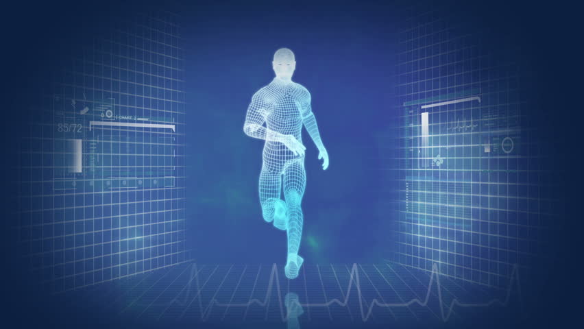 Digital Motion Graphic Of A Virtual 3D Running Male For Medical And ...