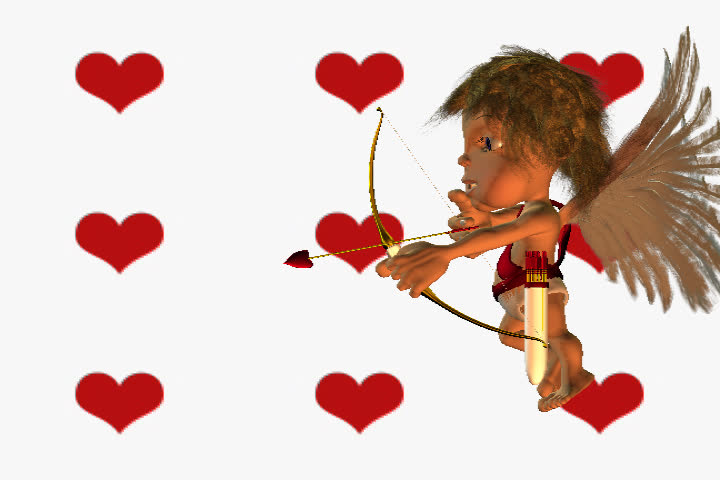 Animated Cupid Shoots His Arrow Blows A Kiss On An Embedded Alpha Layer ...