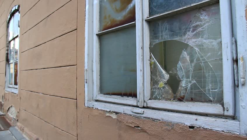 Broken Window On The Building. Stock Footage Video 4175899 - Shutterstock
