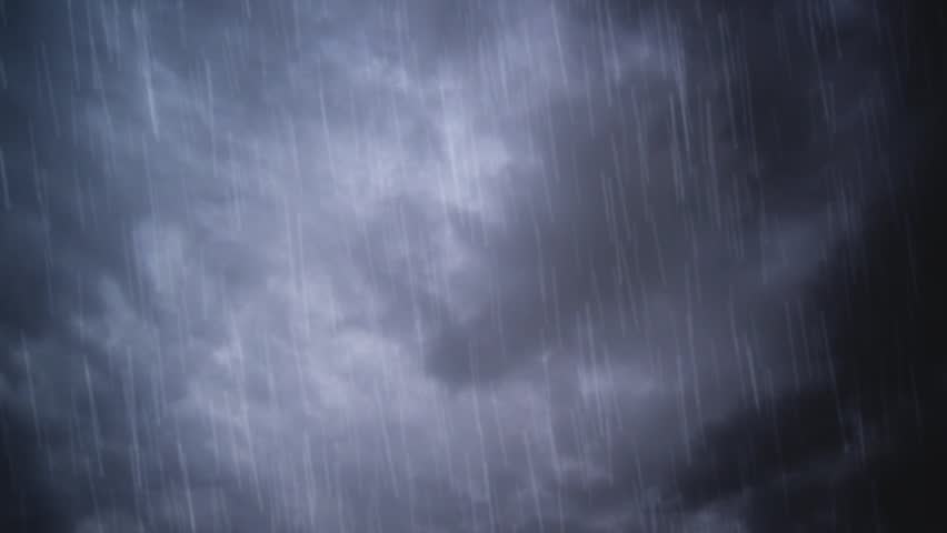 Heavy rain falling from dramatic Sky with dark stormy white clouds ...