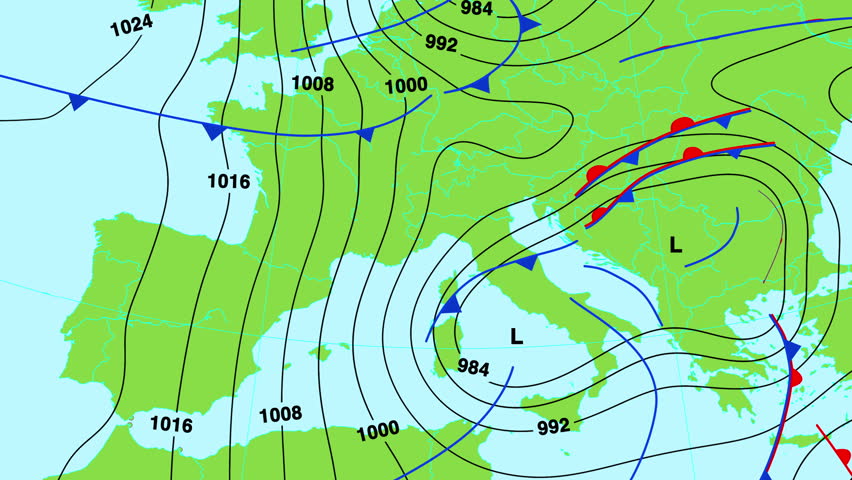 Animated weather forecast map of central and south Europe (Great ...