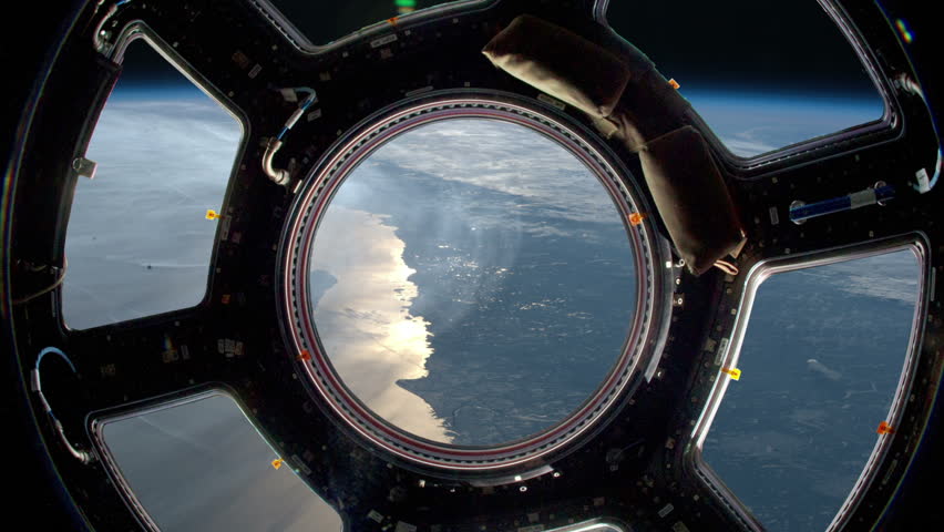 Earth As Seen Through Window Of International Space Station (ISS ...