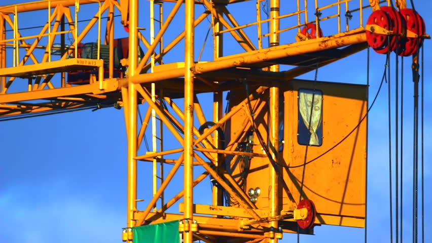 Close-up Of Working Tower Crane At Sunset Stock Footage Video 947980 ...