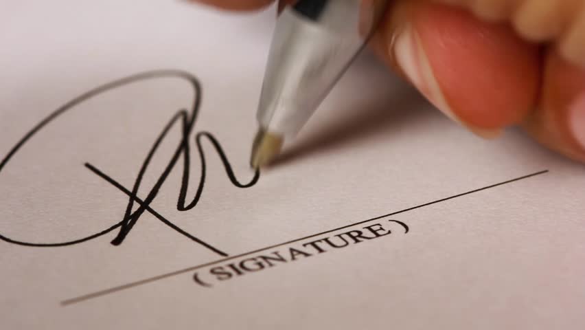 Document Signature. Paper Signature. Signing A Printed Form. Signature ...